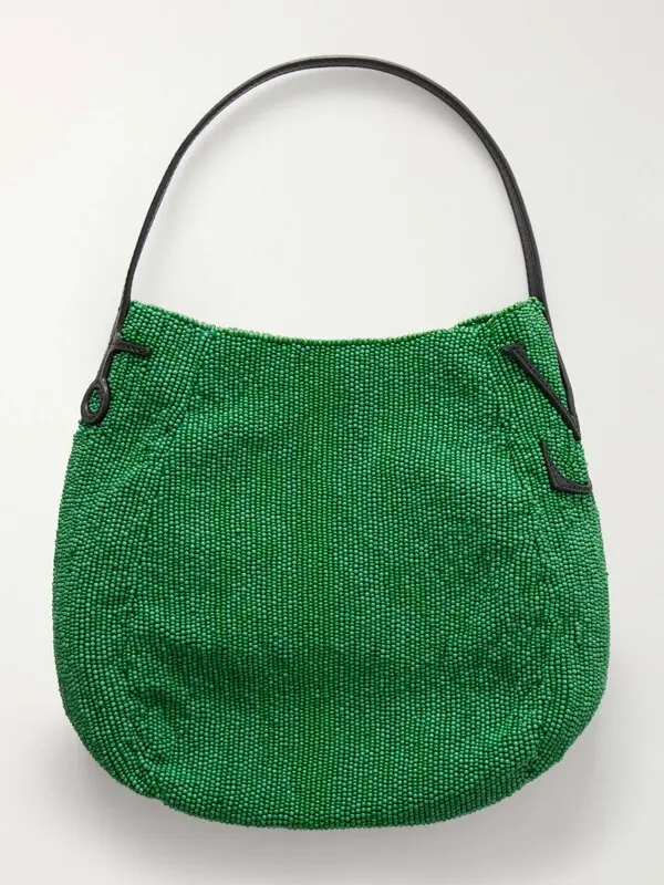 JW Anderson Bead-embellished Leather-trimmed Canvas Tote