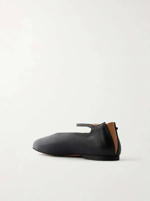 JIL SANDER Elyss Leather Ballet Flats
