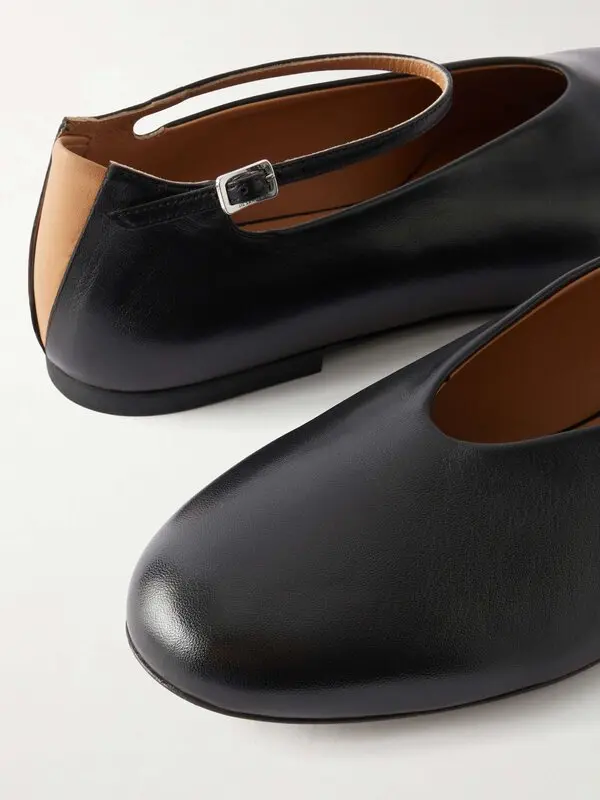 JIL SANDER Elyss Leather Ballet Flats