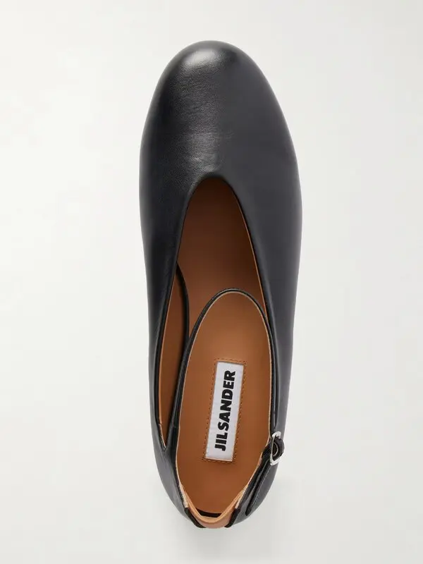 JIL SANDER Elyss Leather Ballet Flats