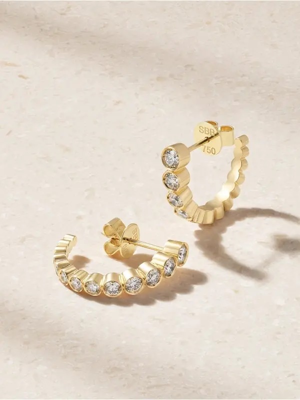 Sophie Bille Brahe 18-karat Recycled Diamond Hoop Earrings - Gold