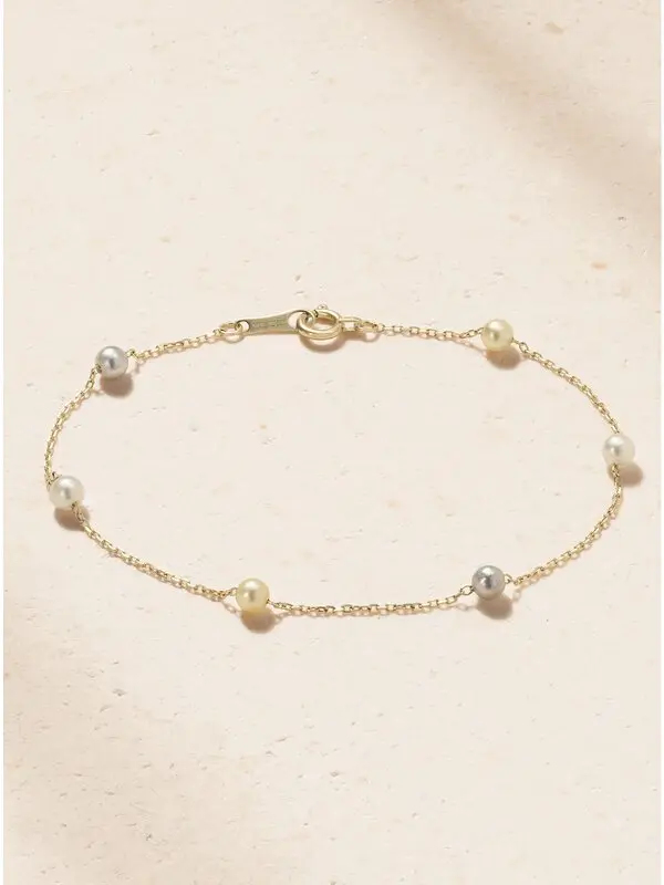 Mizuki 14-karat Freshwater Pearl Bracelet - Gold