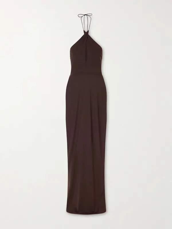 Alex Perry Mesh Halterneck Midi Dress