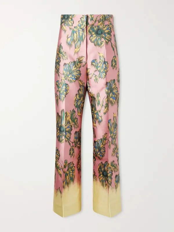 ALEMAIS Faye Floral-print Twill Wide-leg Pants - Pink