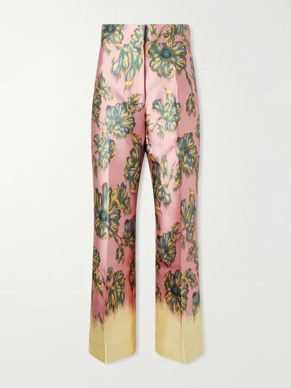 ALEMAIS Faye Floral-print Twill Wide-leg Pants - Pink