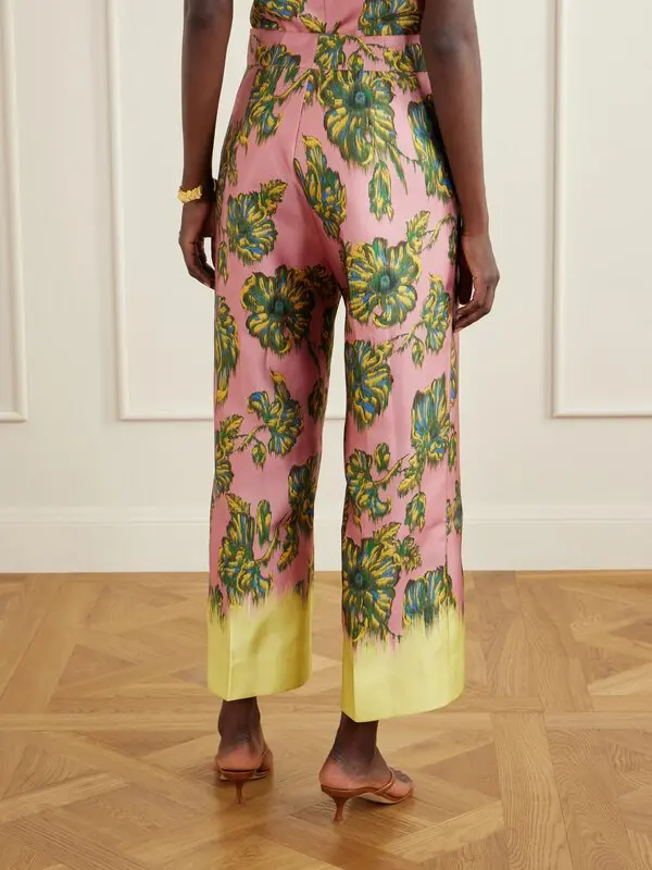 ALEMAIS Faye Floral-print Twill Wide-leg Pants
