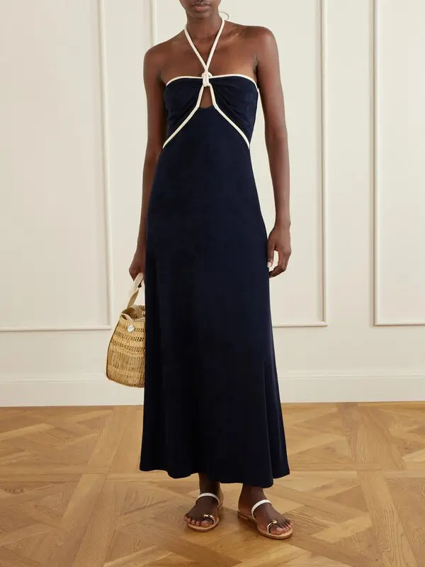 johanna ortiz blue dress Gleymoon Cut-out Halterneck Maxi - m-all:D-DressToImpress-Boots