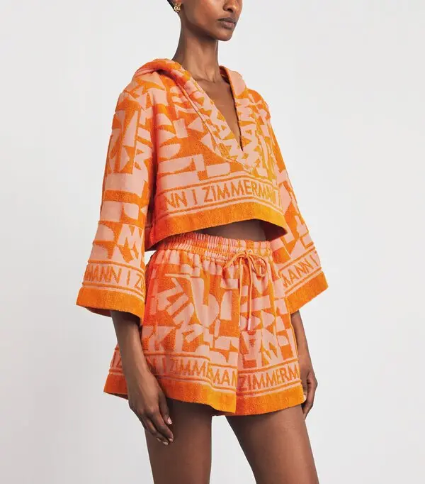 Zimmermann Terry Solstice Cropped Hooded Top