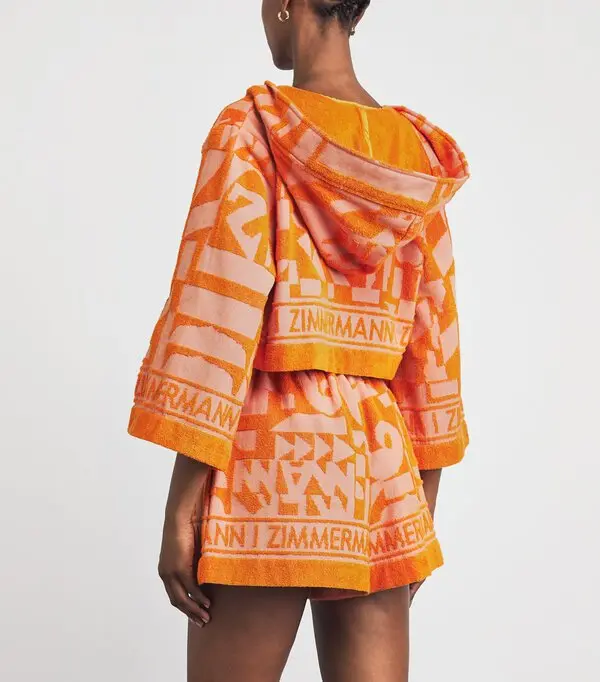 Zimmermann Terry Solstice Cropped Hooded Top