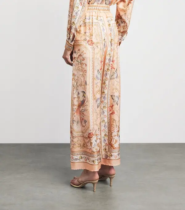 Zimmermann Silk Roselight Drawstring Trousers