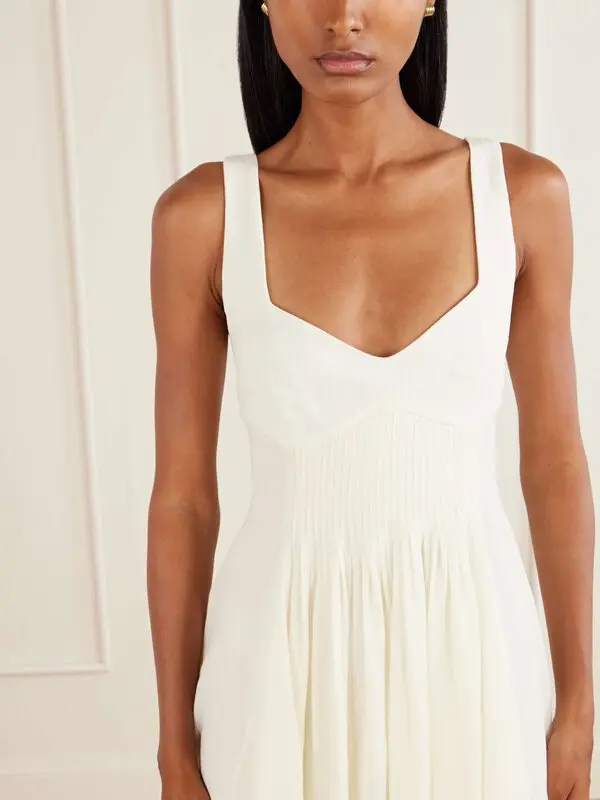 JW Anderson Pleated Gathered Crepon Mini Dress