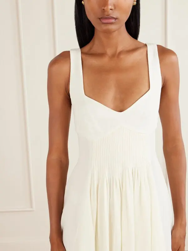 JW Anderson Pleated Gathered Crepon Mini Dress