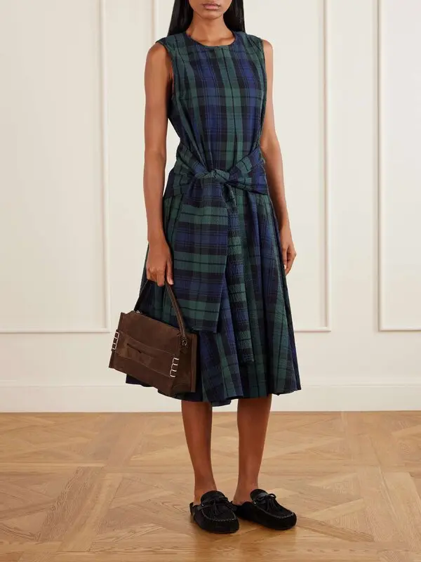 JW Anderson Checked Cotton-cloque Mini Dress
