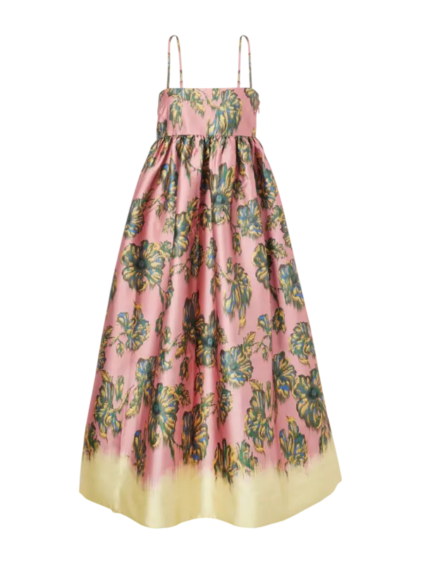 ALEMAIS Faye Floral-print Tie-detailed Midi Dress - Multi