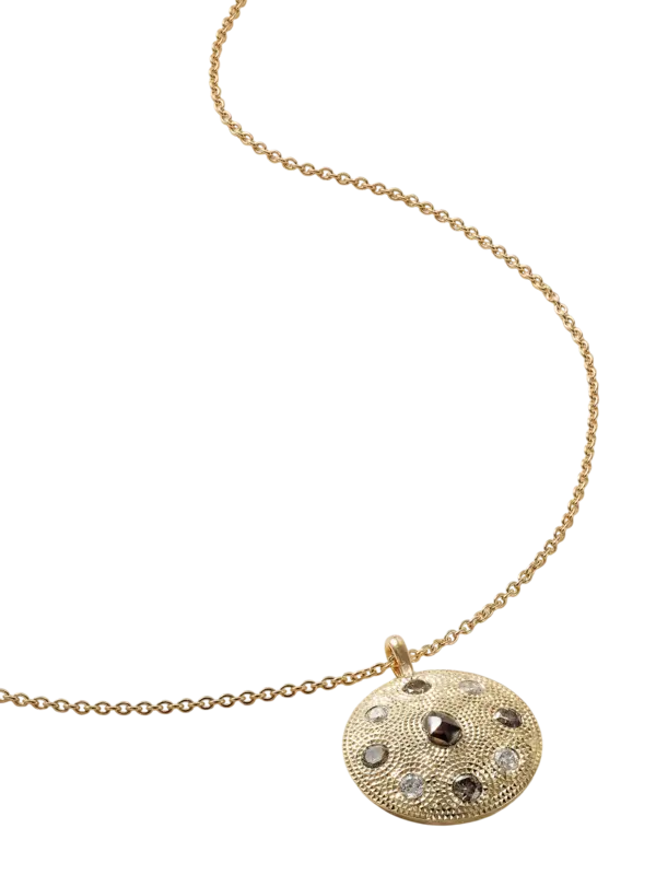 DE BEERS LONDON 18-karat Diamond Talisman Medal Necklace