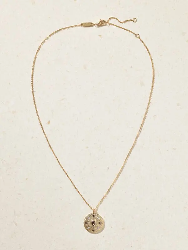 DE BEERS LONDON 18-karat Diamond Talisman Medal Necklace