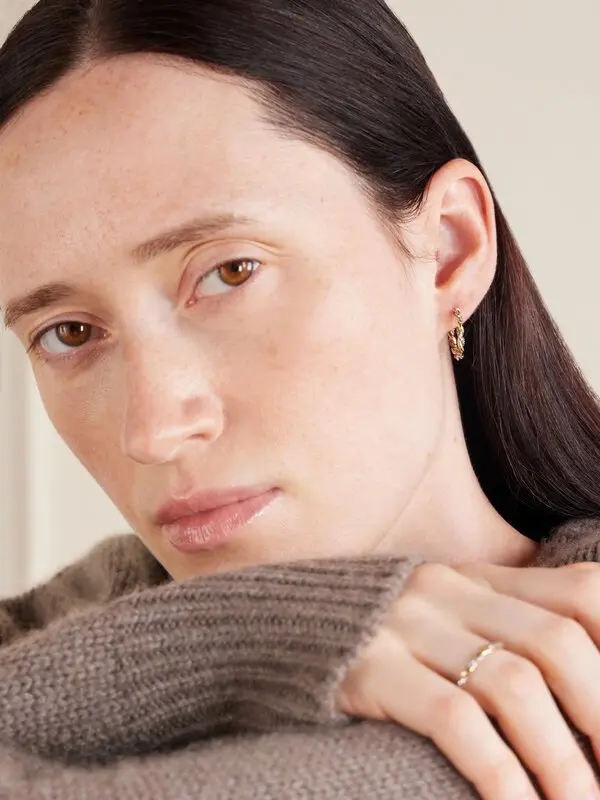 LUCY DELIUS 14k And Diamond Twisted Hoop Earrings