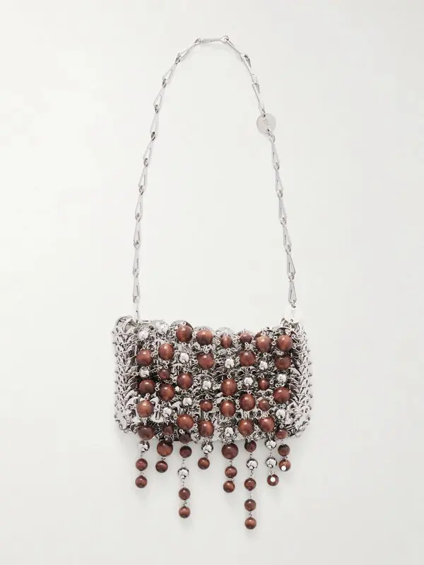Rabanne 1969 Nano Fringed Shoulder Bag - Silver