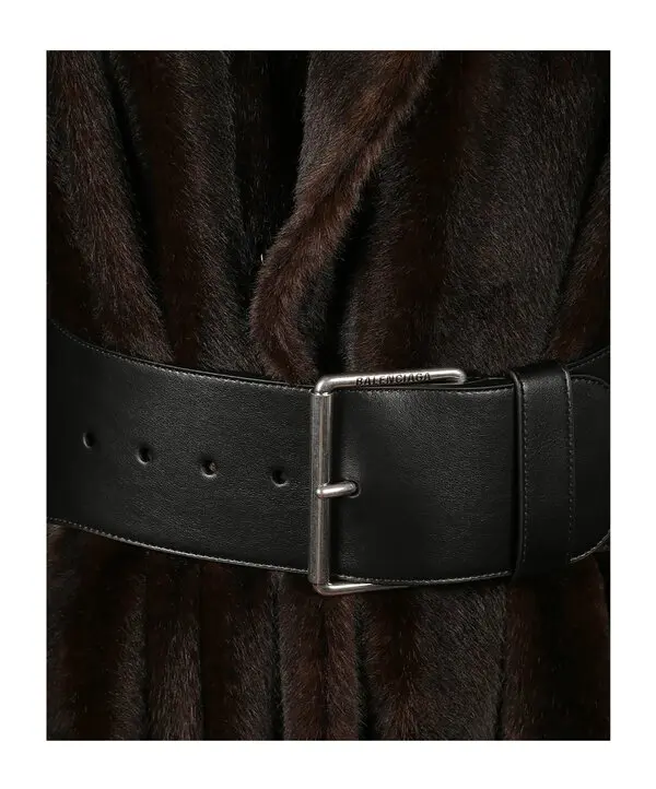 Balenciaga Faux Fur A-line Coat