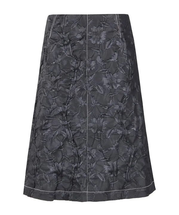 Simkhai Vionna Floral Midi Skirt - Black
