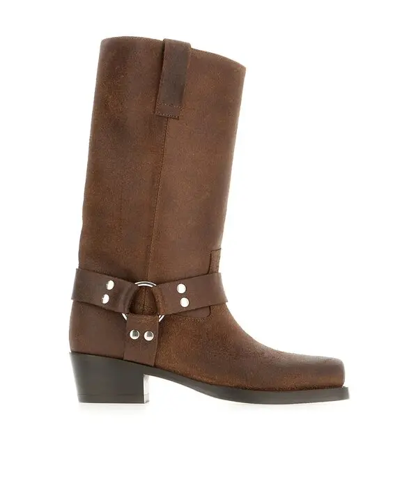 Paris Texas 45mm Buckle-strap Leather Boots