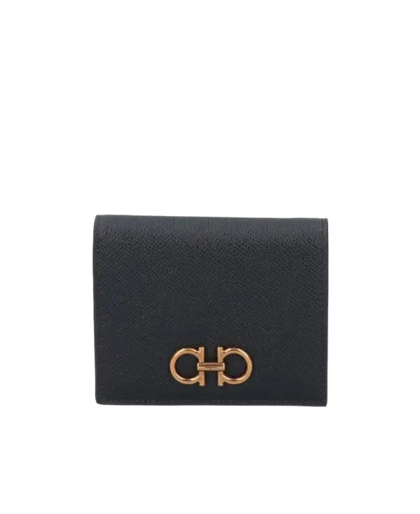 FERRAGAMO Logo-plaque Leather Wallet - Black
