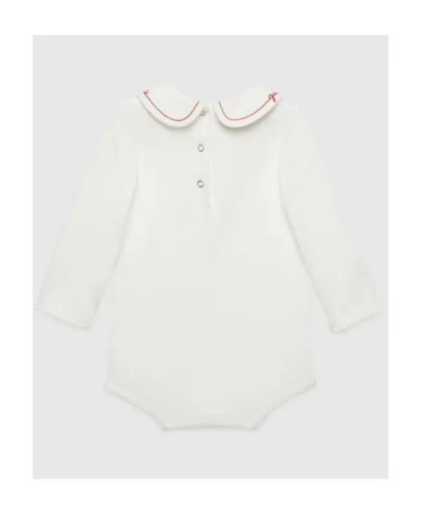 Gucci Logo Embroidered Cotton Jersey Bodysuit