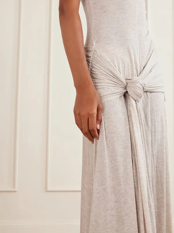 JW Anderson Knot-detail Modal And Cashmere-blend Maxi Dress - Neutrals