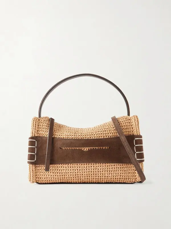 JW Anderson Loafer Crocheted Raffia Shoulder Bag - Neutrals