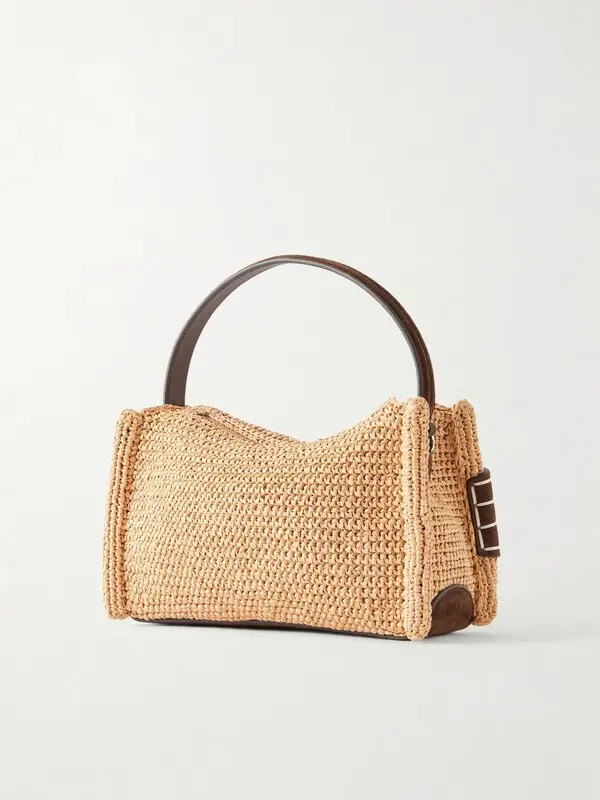 JW Anderson Loafer Crocheted Raffia Shoulder Bag - Neutrals