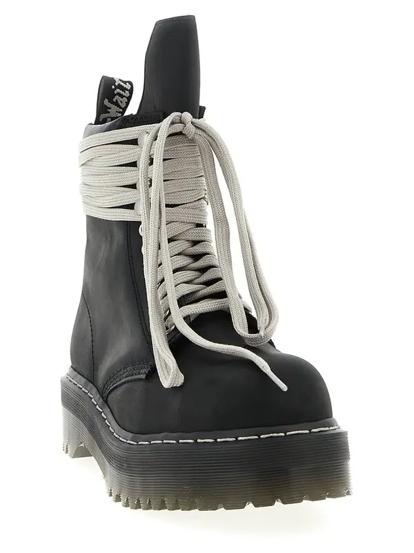 Rick Owens X Dr. Martens Quad Sole Steel Toe Lace-up Boots