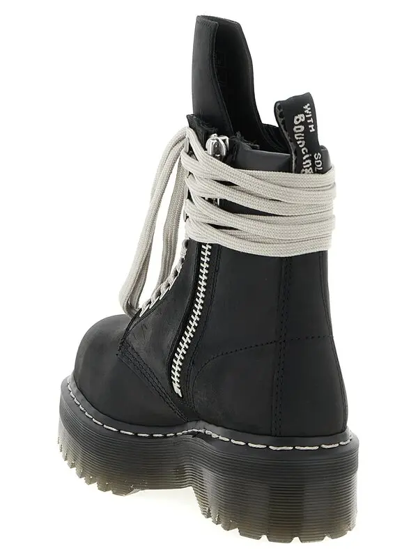 Rick Owens X Dr. Martens Quad Sole Steel Toe Lace-up Boots