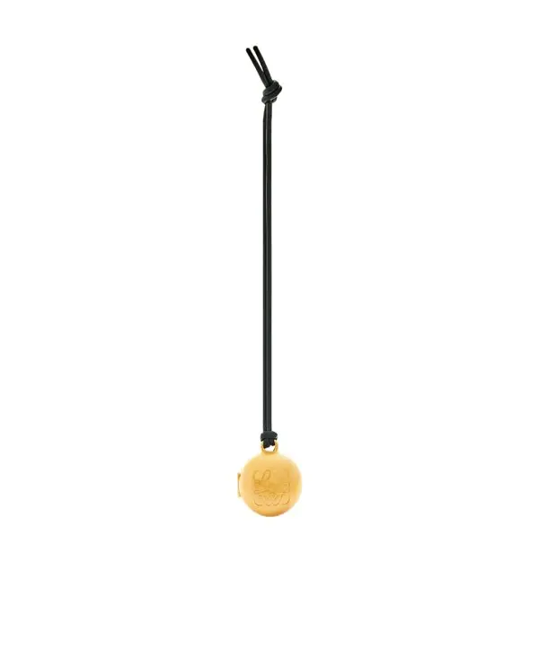 Loewe Pebble Locket Charm In Brass - Yellow