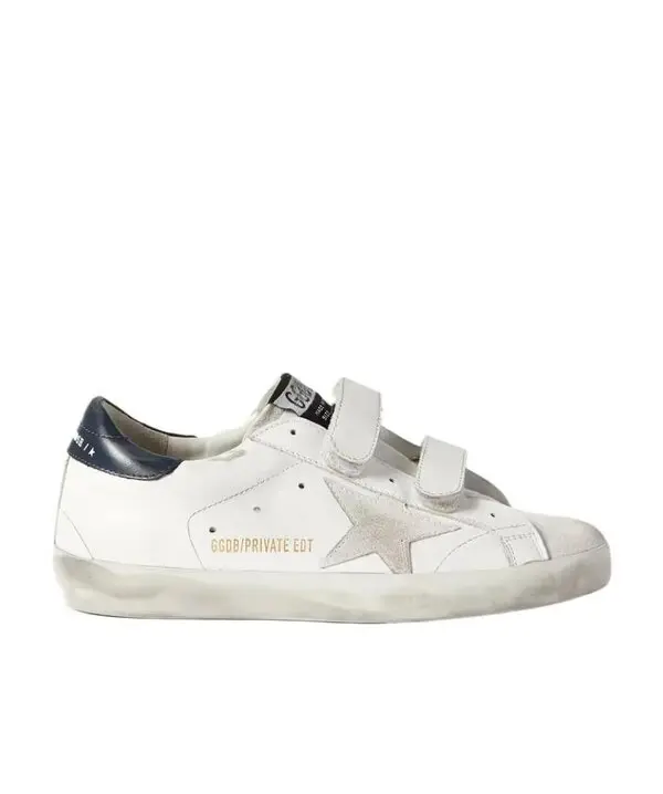 GOLDEN GOOSE Old School Imitation Sequins And Gold Onion Casual Sneakers - White