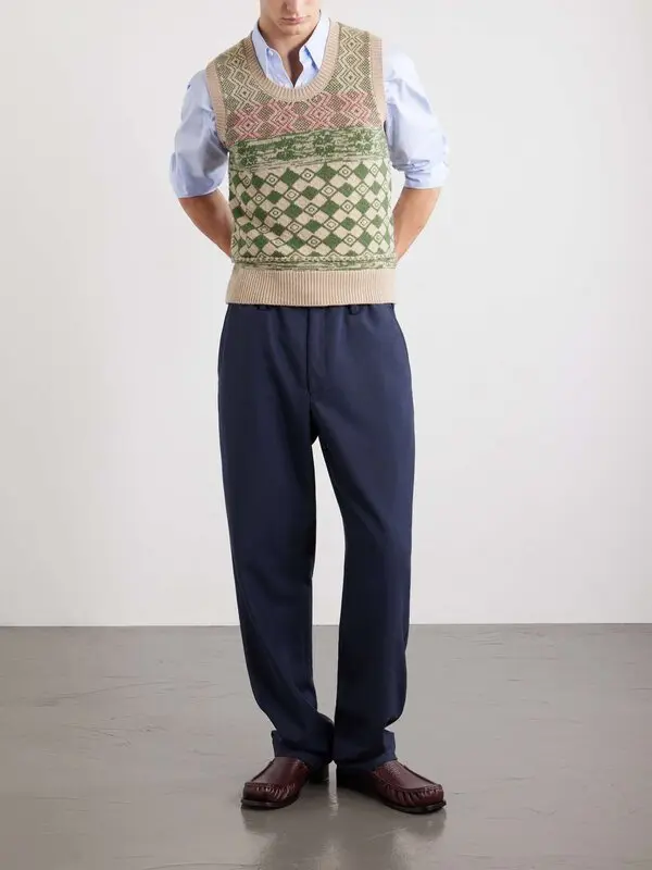 Dries Van Noten Mahoba Wool-jacquard Sweater Vest