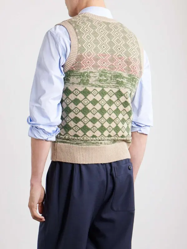 Dries Van Noten Mahoba Wool-jacquard Sweater Vest