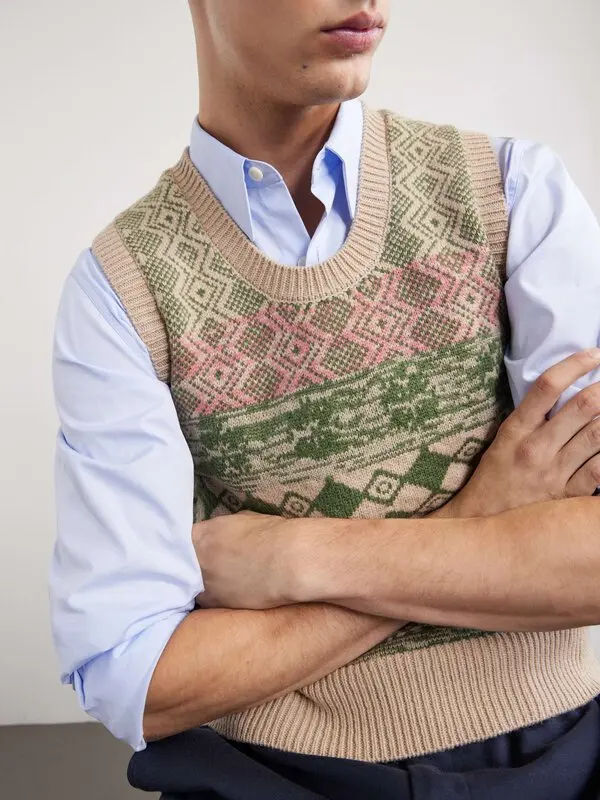 Dries Van Noten Mahoba Wool-jacquard Sweater Vest