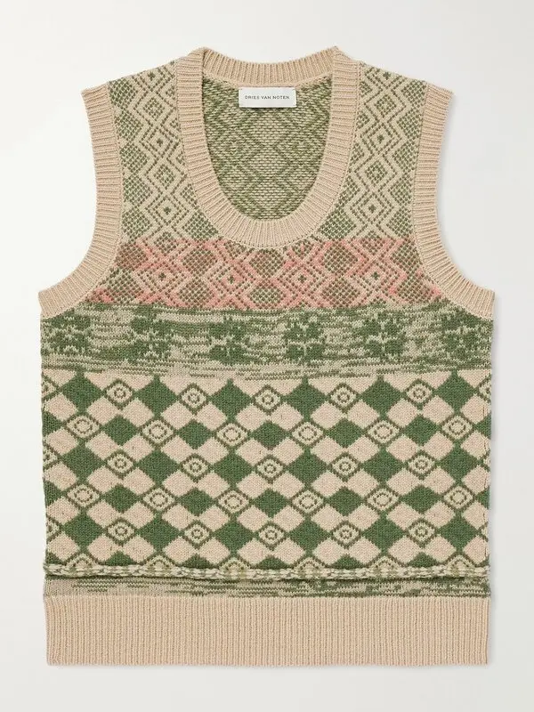 Dries Van Noten Mahoba Wool-jacquard Sweater Vest