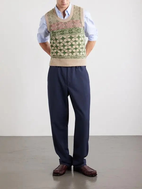 Dries Van Noten Mahoba Wool-jacquard Sweater Vest