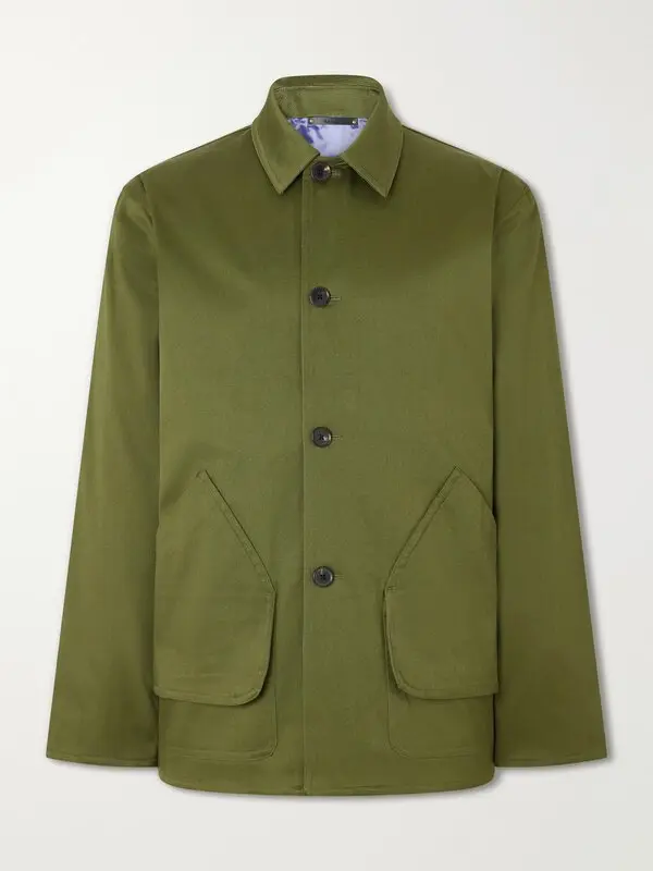 Paul Smith Stretch Cotton-twill Jacket - Green