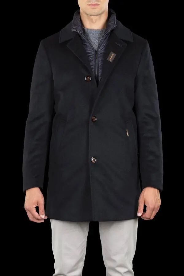 MOORER Layered Single-breasted Wool Coat