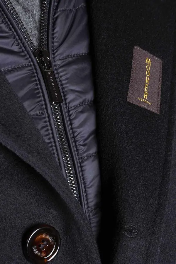 MOORER Layered Single-breasted Wool Coat