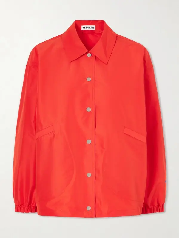 JIL SANDER Logo-embossed Shell Jacket - Red