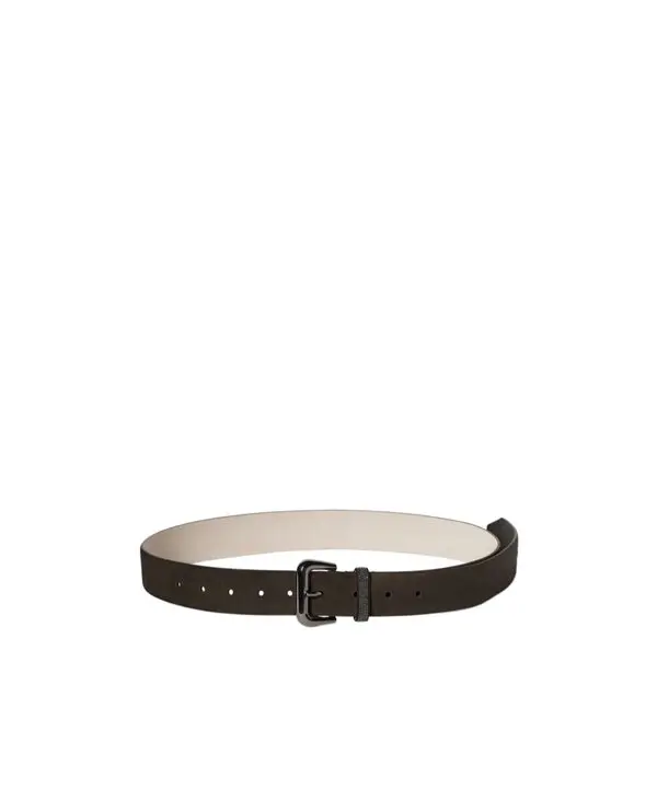 Brunello Cucinelli Suede Belt With Shiny Loop
