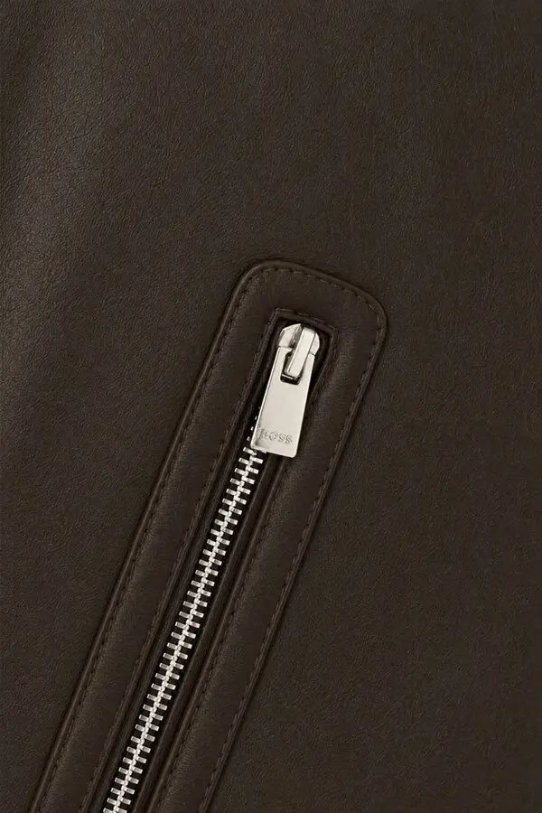 Hugo Boss Long Sleeve Leather Jacket
