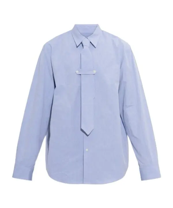 Dries Van Noten Collared Long-sleeved Shirt - Blue