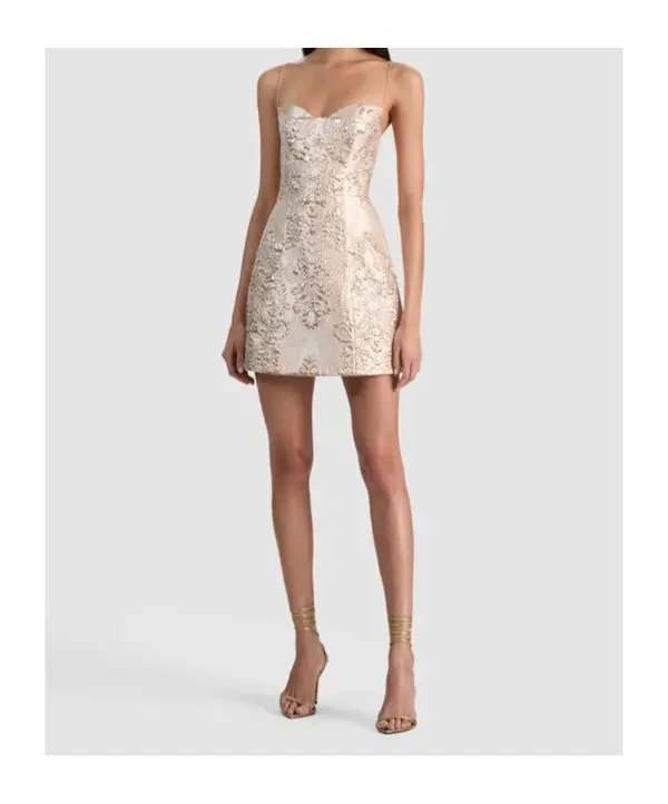 ALICEOLIVIA Hallie Peekaboo Mini Dress