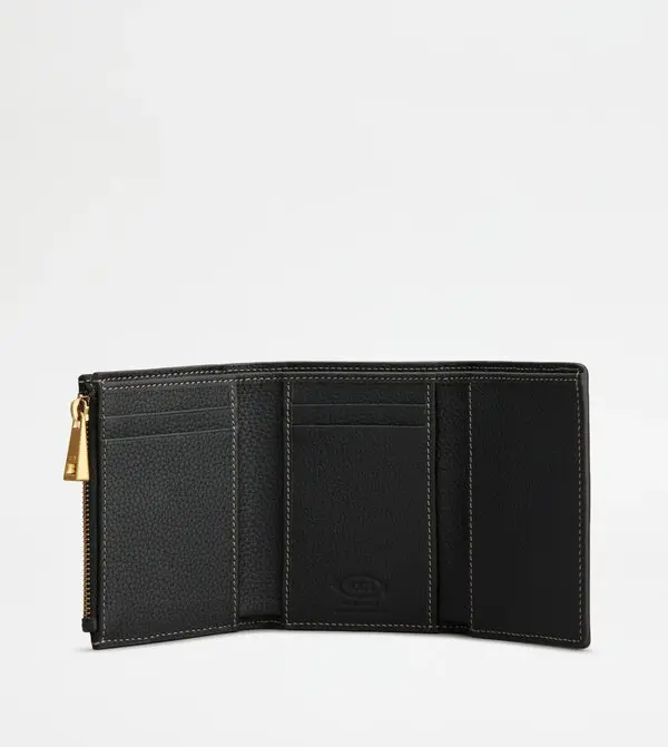 TOD'S T Mini Zip Leather Wallet