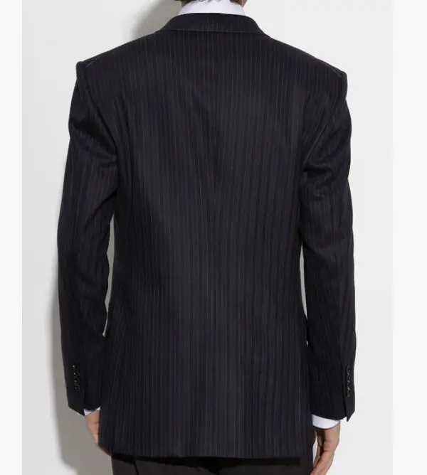 TOM FORD Double Breasted Striped Suit Jacket
