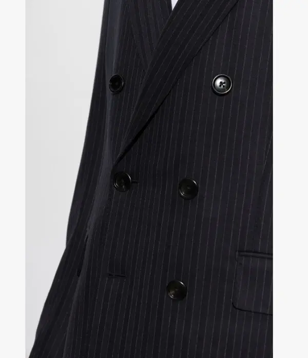 TOM FORD Double Breasted Striped Suit Jacket